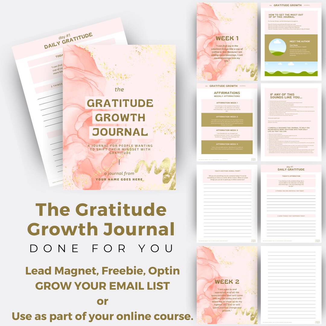 The 5-minute Gratitude Journal Pdf, Daily Reflection,manifestion and ...
