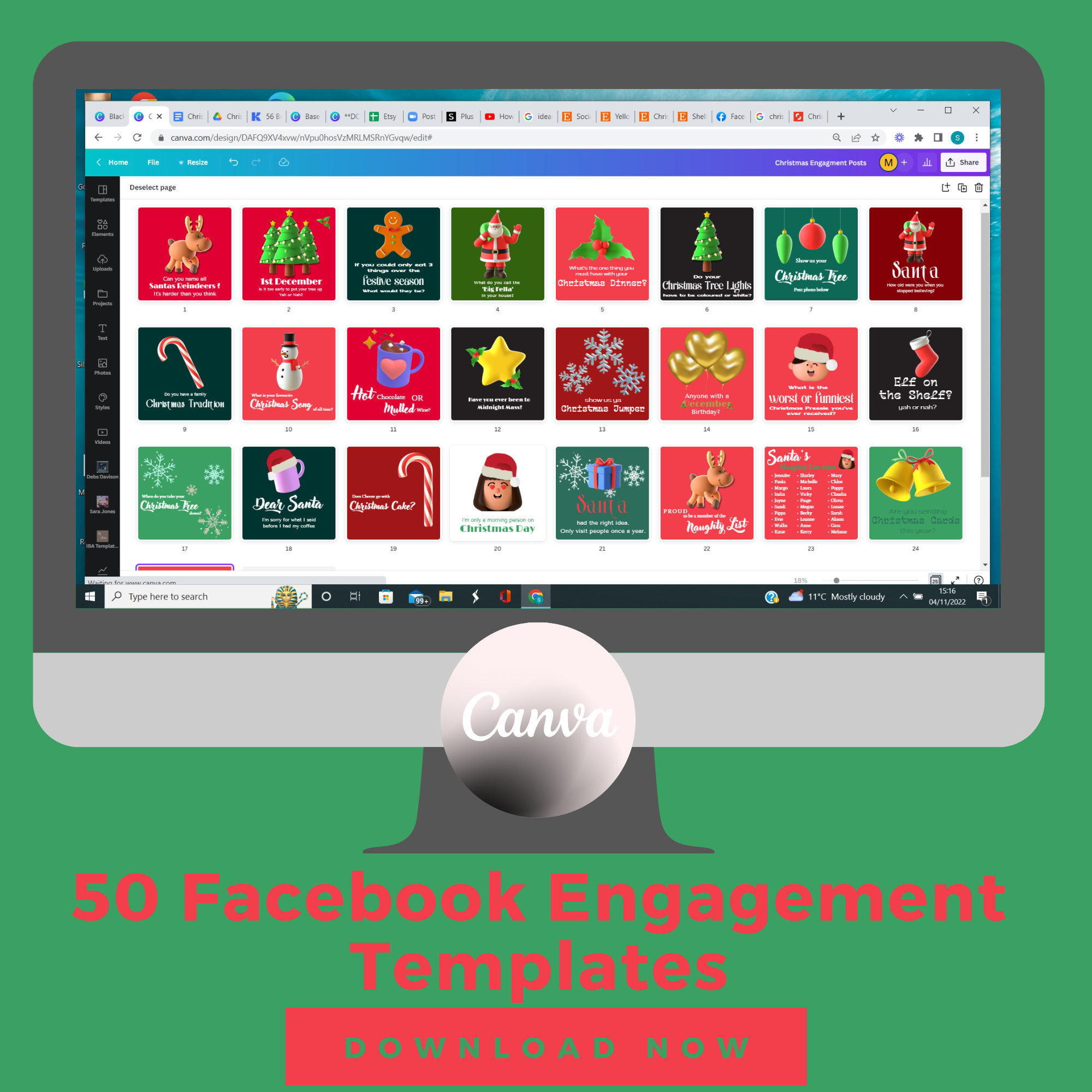 Instagram Post Christmas, Christmas Social Media Posts for Business ...