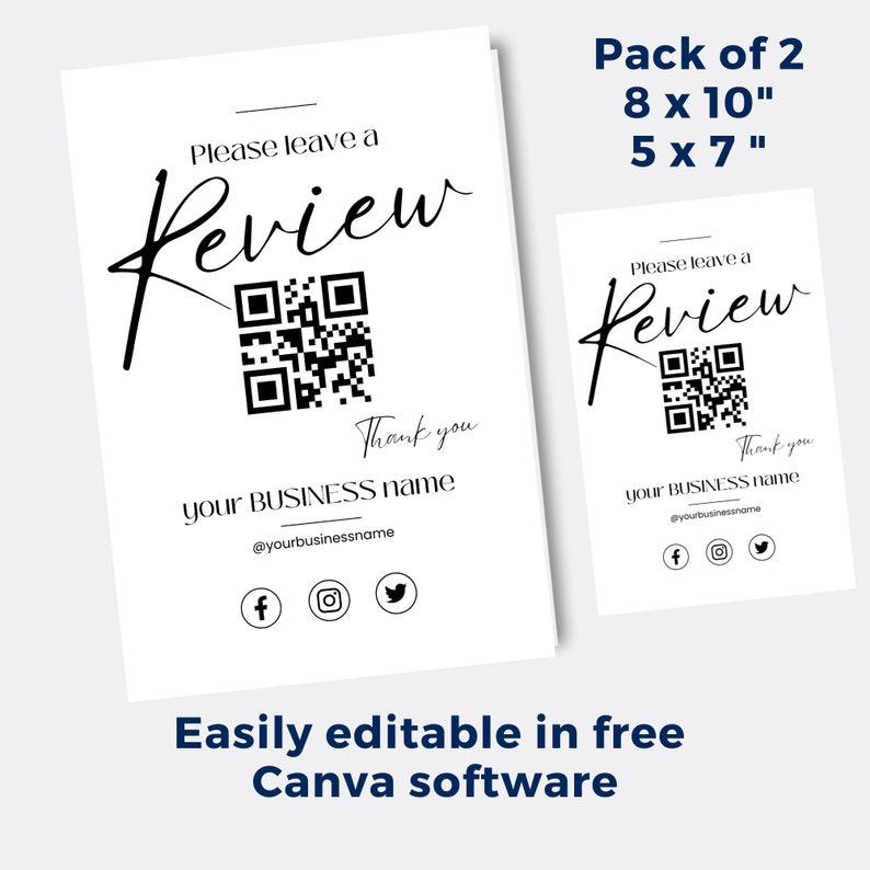 Review Printable QR Codes Business Printables Ask for Review QR Code ...