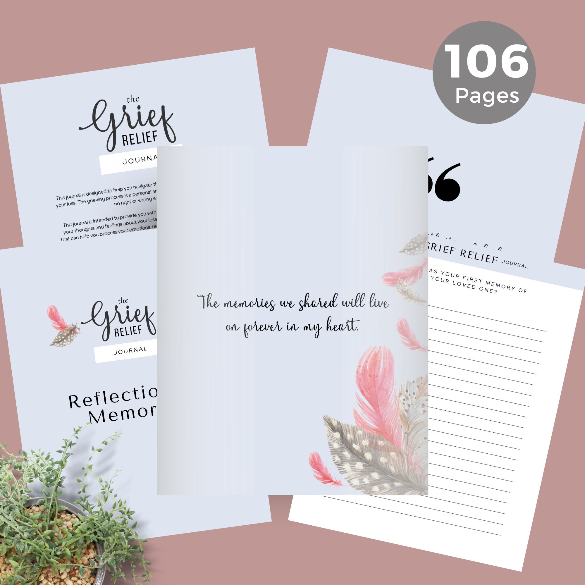 Guided Grief Journal With Prompts, Grief Processing Worksheets, Coping ...
