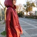 Waterproof Burgundy Raincoat - Lightweight Unisex Travel Coat - Compact ...