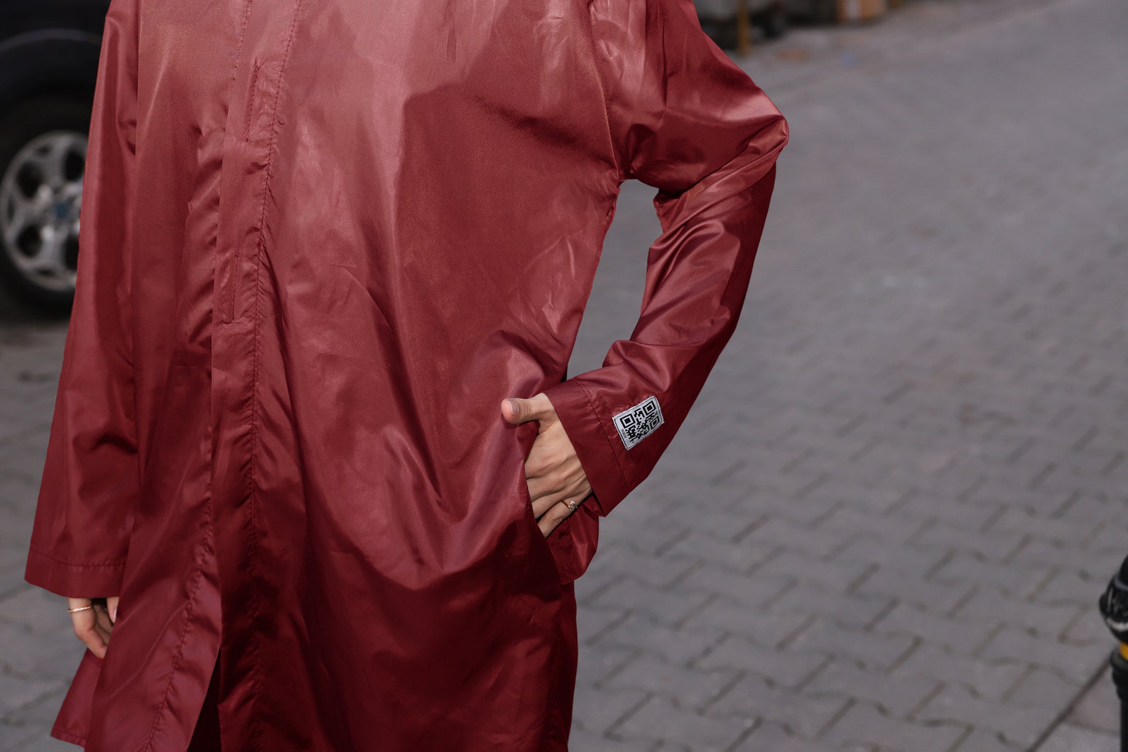 Waterproof Burgundy Raincoat - Lightweight Unisex Travel Coat - Compact ...