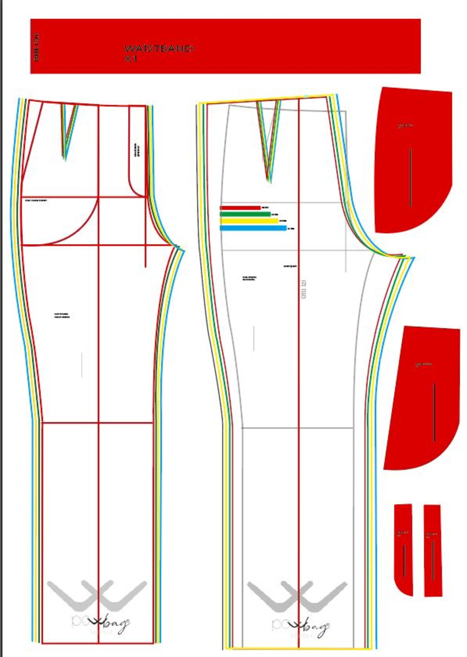 Slim Fit Pants Sewing Pattern Digital PDF All Sizes Included - Etsy