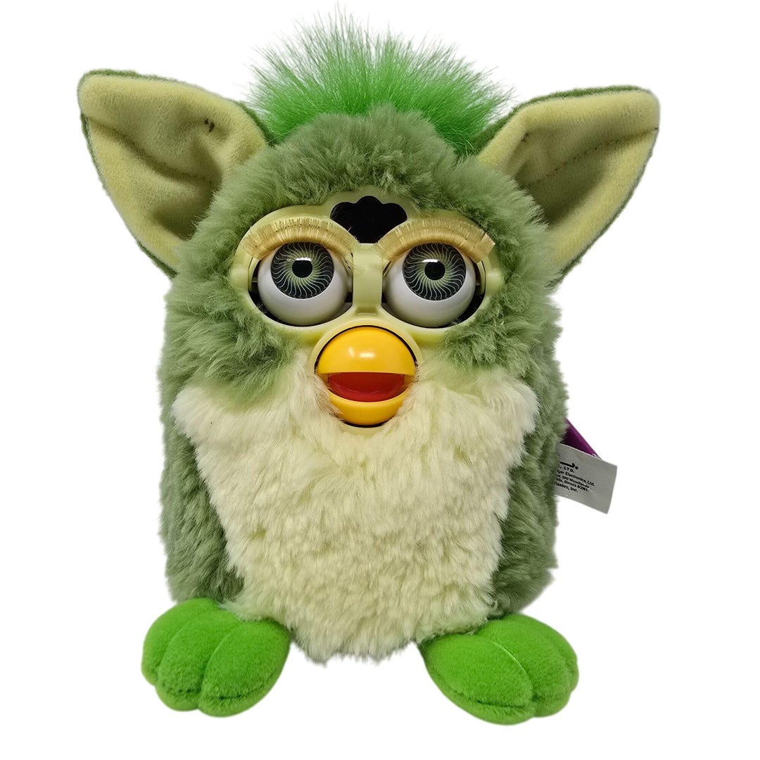 Tiger Electronics Furby 70-800 Frog Green Tag Interactive Toy Vintage ...