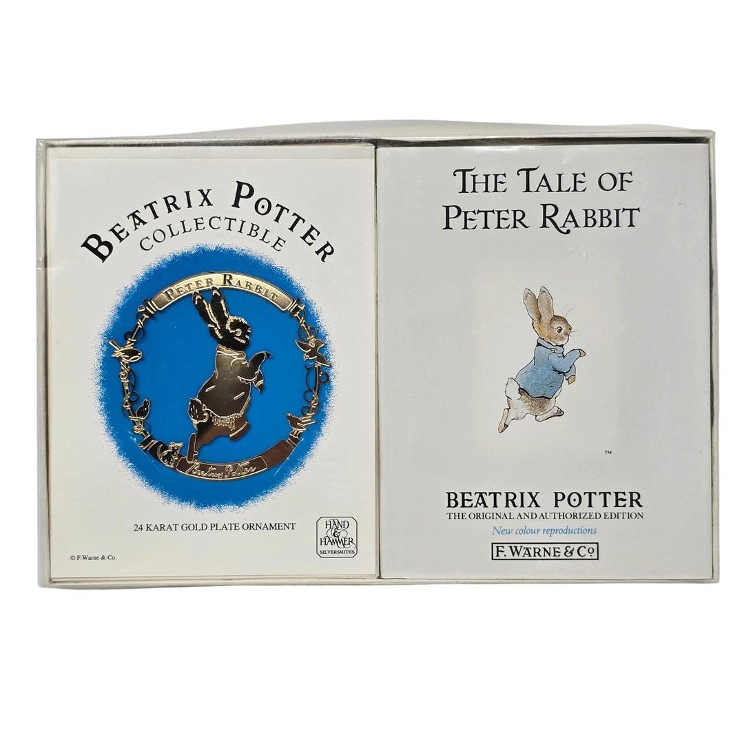 Beatrix Potter Peter Rabbit 24 Karat Gold Plated Ornament Book ...