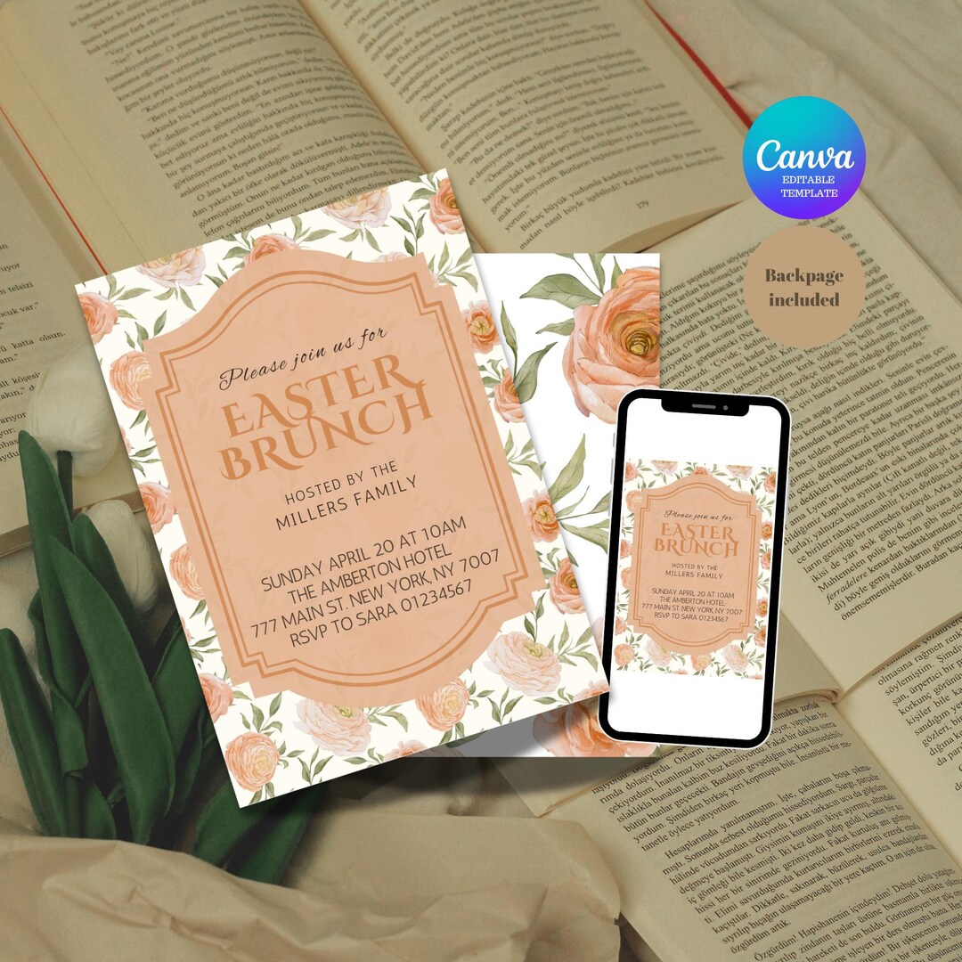 Easter Invitation Card Printable Easter Card Personalized Easter Card ...