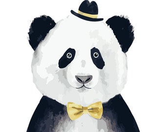 Paint by Number Kit Panda - Etsy