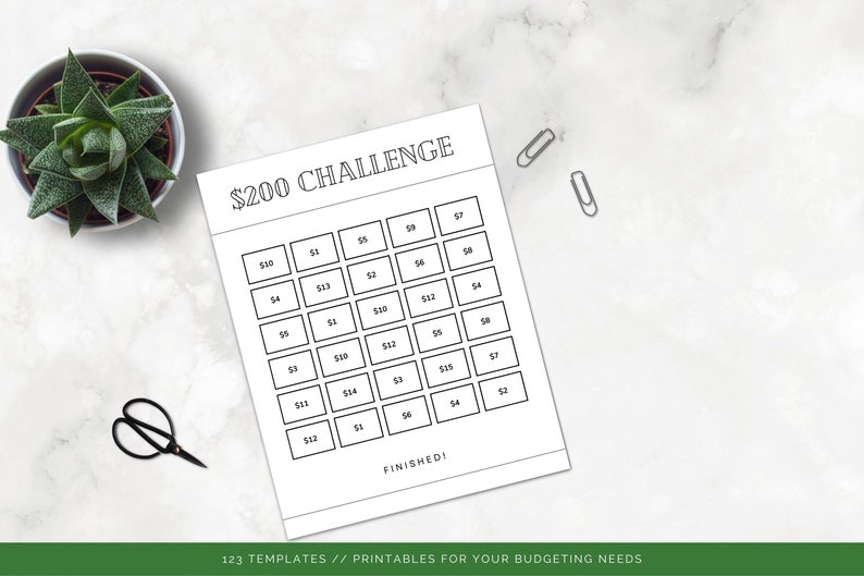200 Savings Challenge Savings Challenge Printable PDF Cash Savings ...