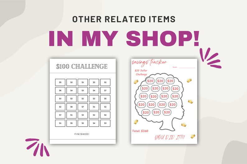 Savings Challenge Printable for Any Budget - Etsy