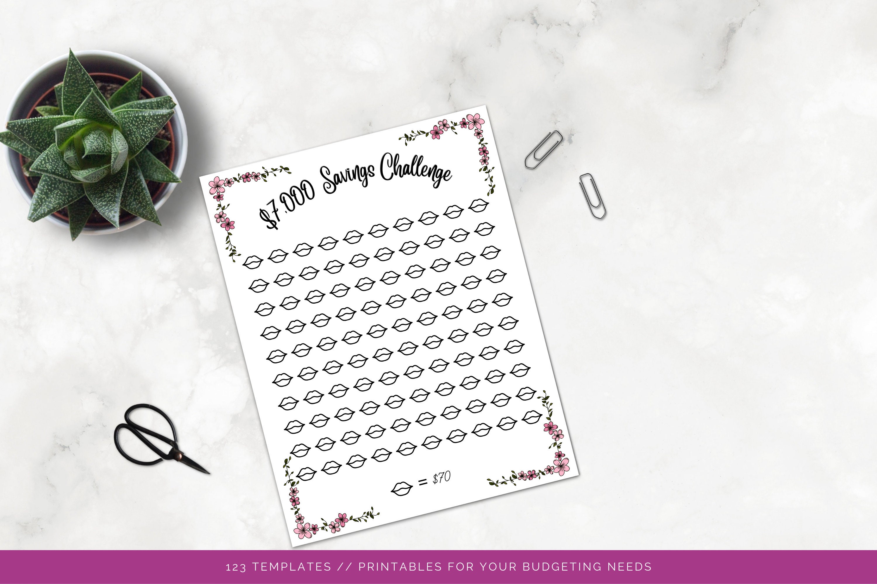 7000 Dollar Savings Challenge Savings Printable PDF Cash Savings ...