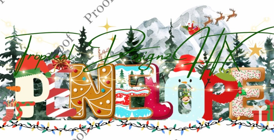 Christmas/winter Holiday Name - Etsy