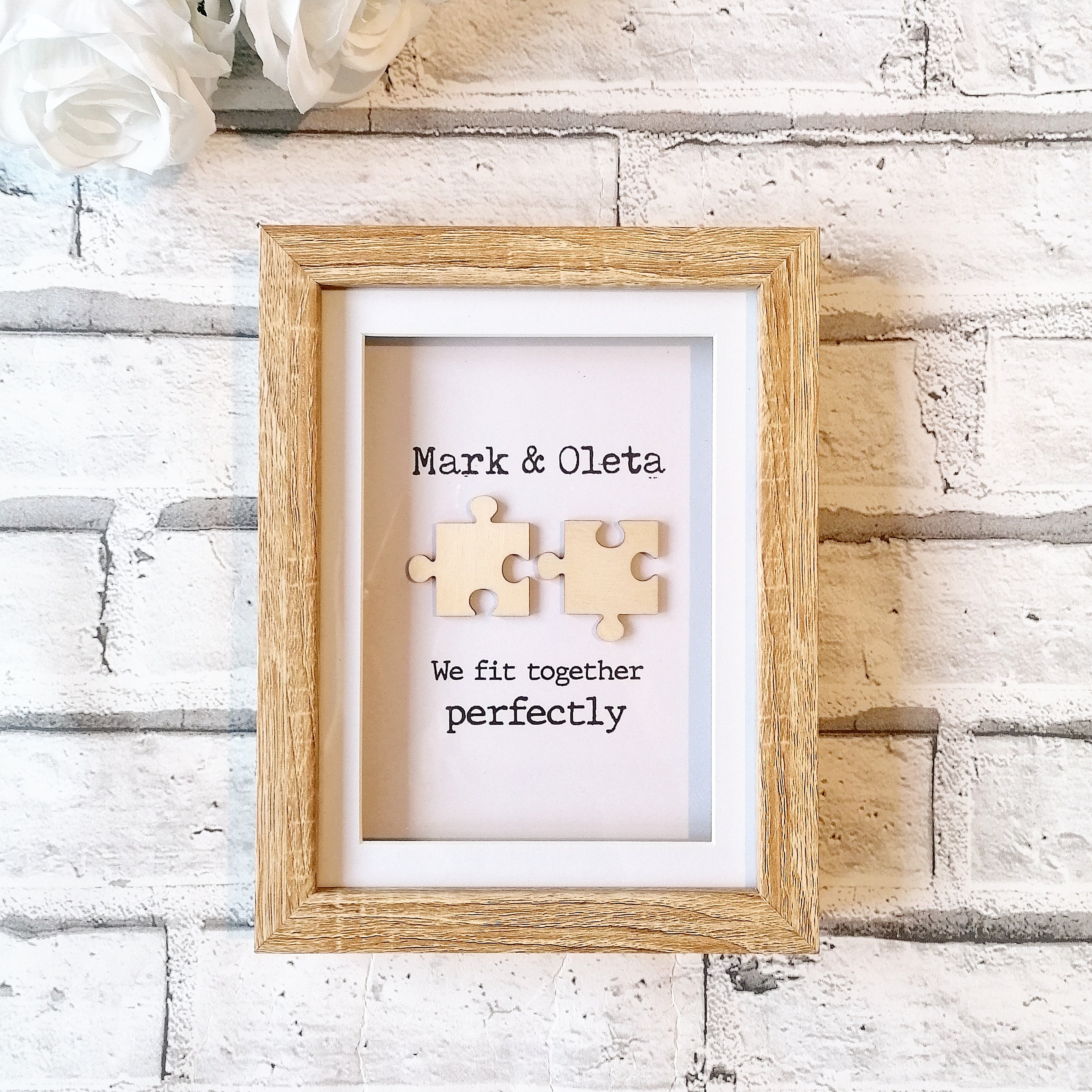 Personalised Perfect Fit Puzzle Piece Couple Gift Frame - Etsy