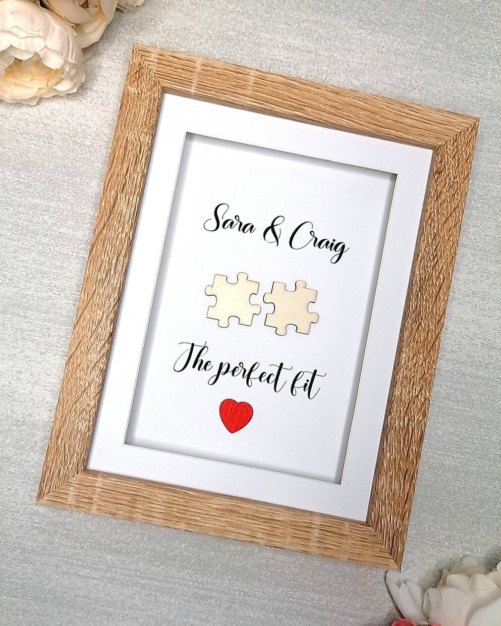 Couple Personalised the Perfect Fit Puzzle Pieces Wedding Anniversary ...