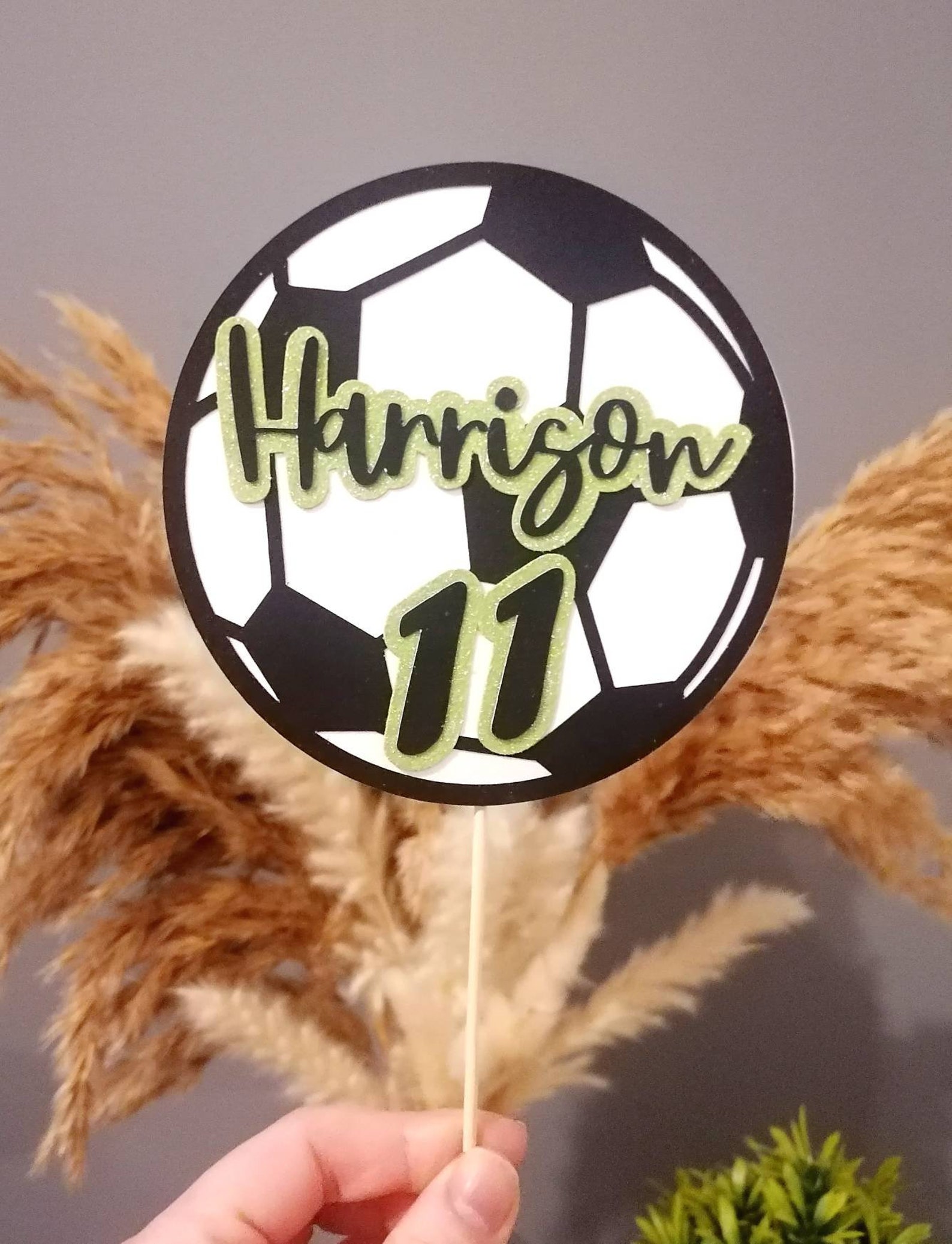 Football Multilayer Card Cake Topper | Personalises Customise Options ...