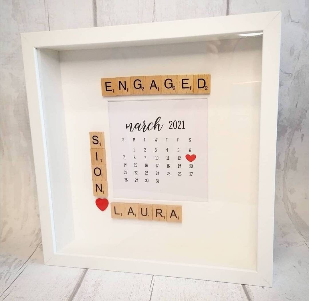Engagement Calendar Personalised Heart Gift Frame - Etsy