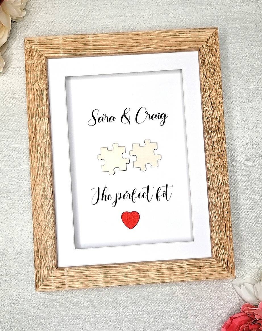 Couple Personalised the Perfect Fit Puzzle Pieces Wedding Anniversary ...