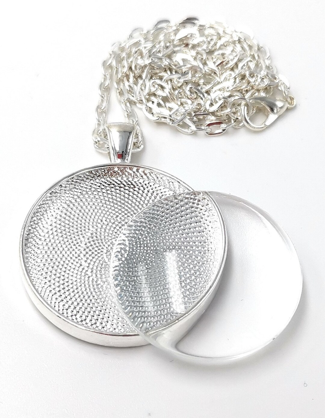 Craft Set for Silver-colored Photo Medallions 10 Settings 33 Mm, 10 ...