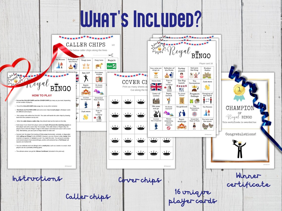 Coronation Bingo, Royal Bingo, PRINTABLE Coronation Street Party Game ...