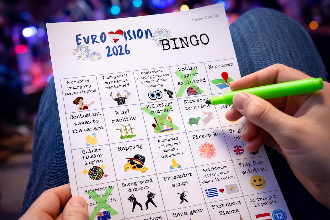Eurovision 2026 Bingo Game: Watch Party, 30 Unique Cards (digital ...