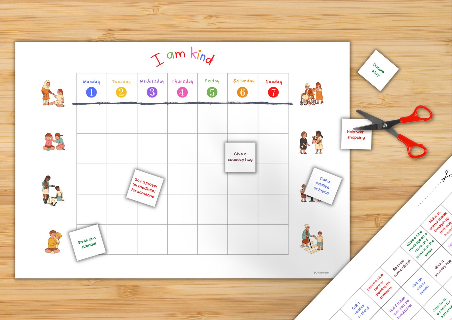Random Acts of Kindness Calendar & Planner, Printable Activity for Kids ...