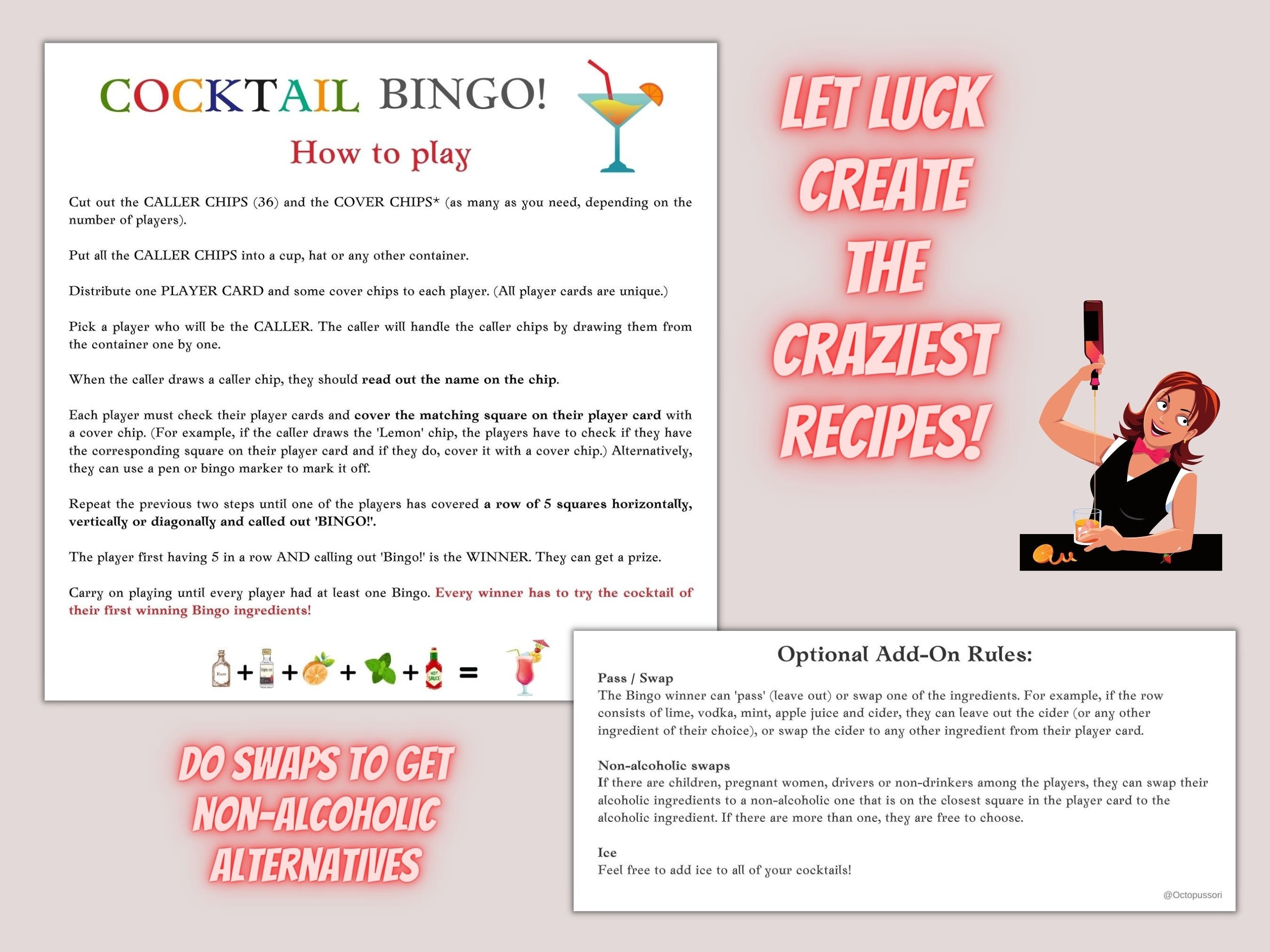 Cocktail Bingo Party Game: Printable Adult Drinking Game (digital ...