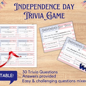Independence Day Trivia Game: Printable 4th of July Quiz (PDF) - Etsy UK