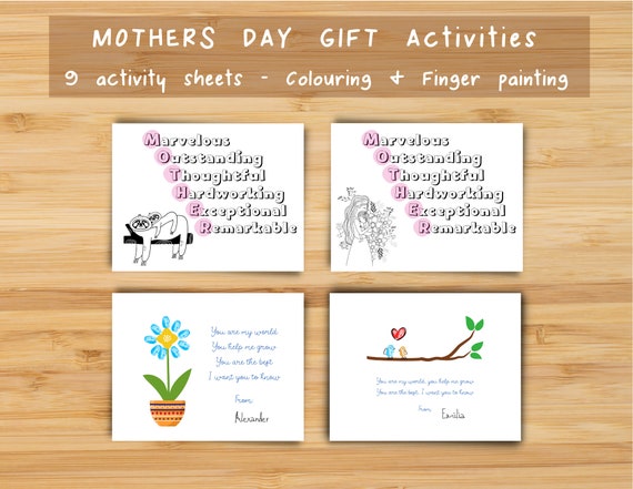 Mothers Day Printable Activity Sheet Bundle 9 Colouring and | Etsy UK
