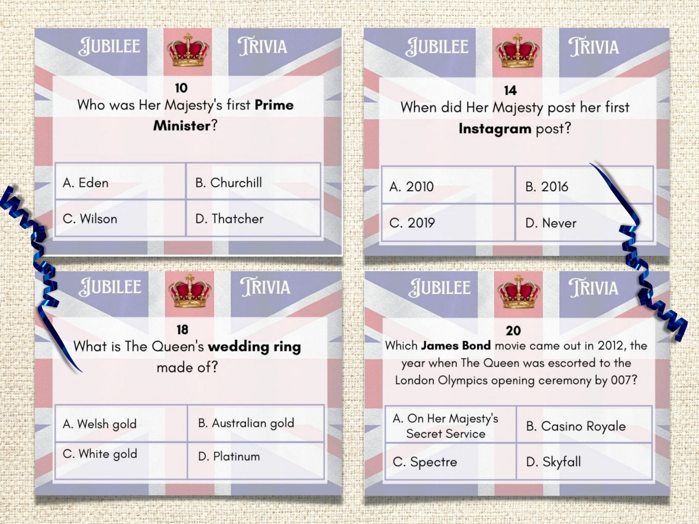 Royal Trivia Game, PRINTABLE Royal Party Quiz for Adults & Kids - Etsy ...