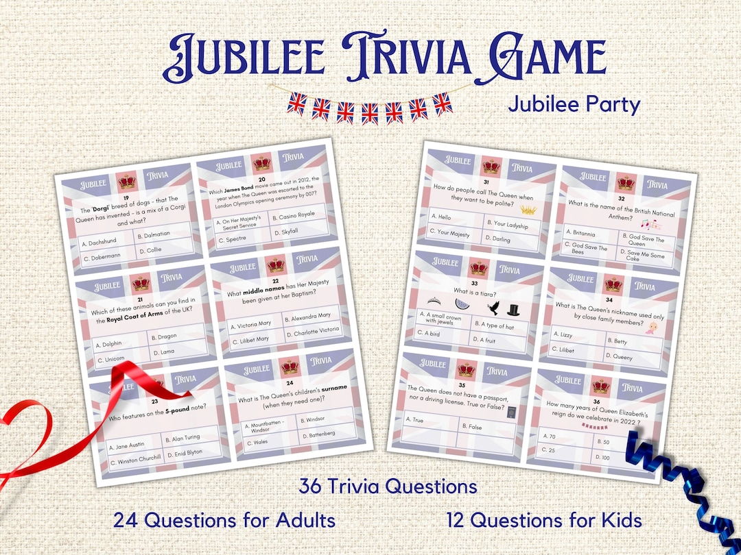 Royal Trivia Game, PRINTABLE Royal Party Quiz for Adults & Kids - Etsy