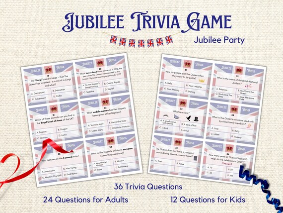 Queen's Platinum Jubilee Trivia Game PRINTABLE Jubilee - Etsy