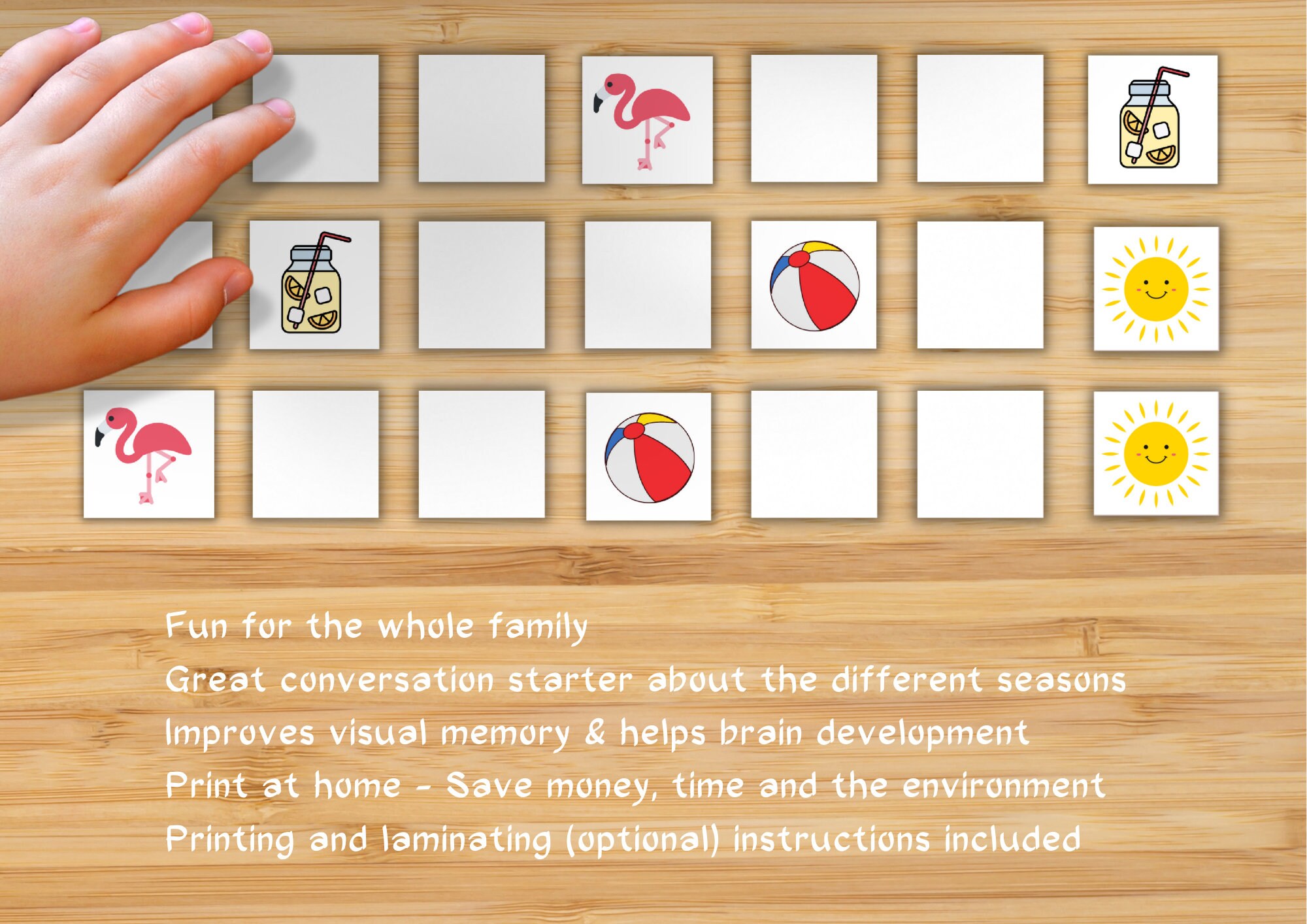 Summer Memory Card Game, Printable Summer Activity for Kids - Etsy