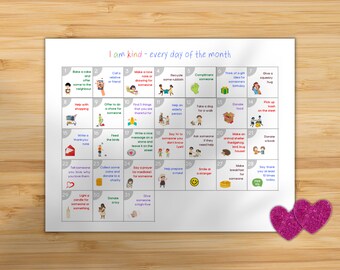 30 Days of Kindness Printable Kindness Calendar Acts of Kindness Family ...