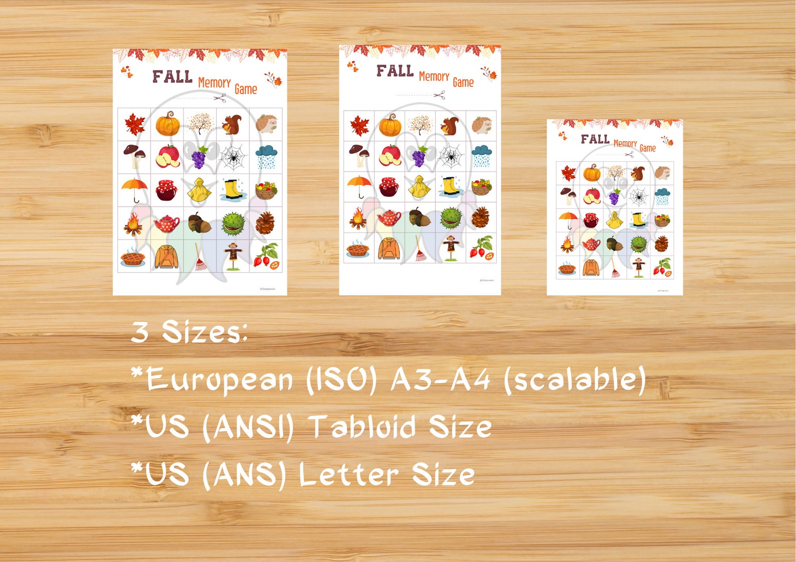 Fall (autumn) Memory Card Game, Printable Fall Activity for Kids - Etsy