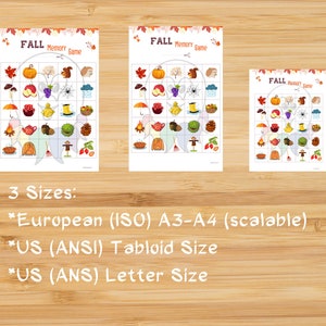 Fall (autumn) Memory Card Game, Printable Fall Activity for Kids - Etsy