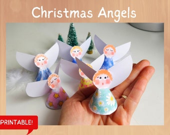 Printable Christmas Angel Coloring Pages: DIY Holiday Craft (PDF/JPEG ...
