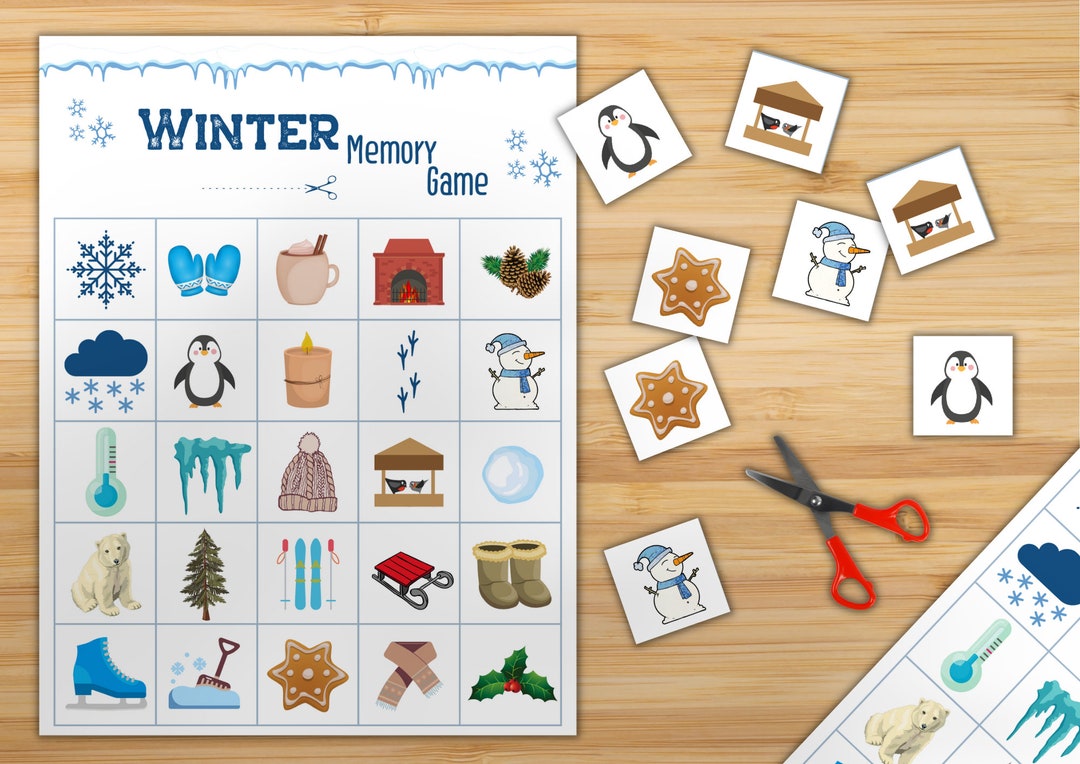 Winter Memory Card Game - Etsy