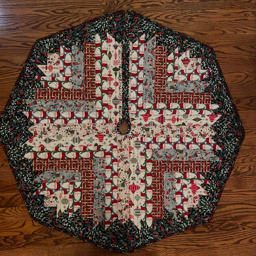 TREE SKIRT: 40" Handmade Quilted Tree Skirt - Etsy