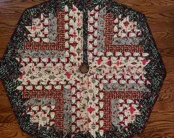 TREE SKIRT: 40" Handmade Quilted Tree Skirt - Etsy