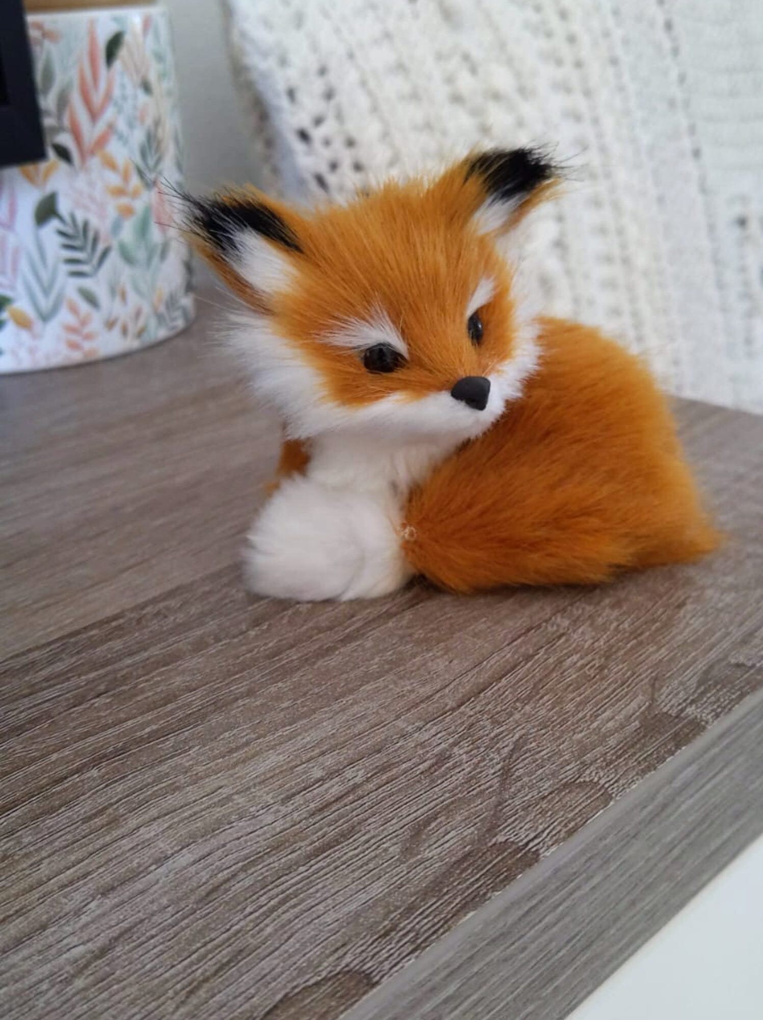 Adorable Little Squatting Fox Soft Furry Tiny Fox Plush Fox - Etsy
