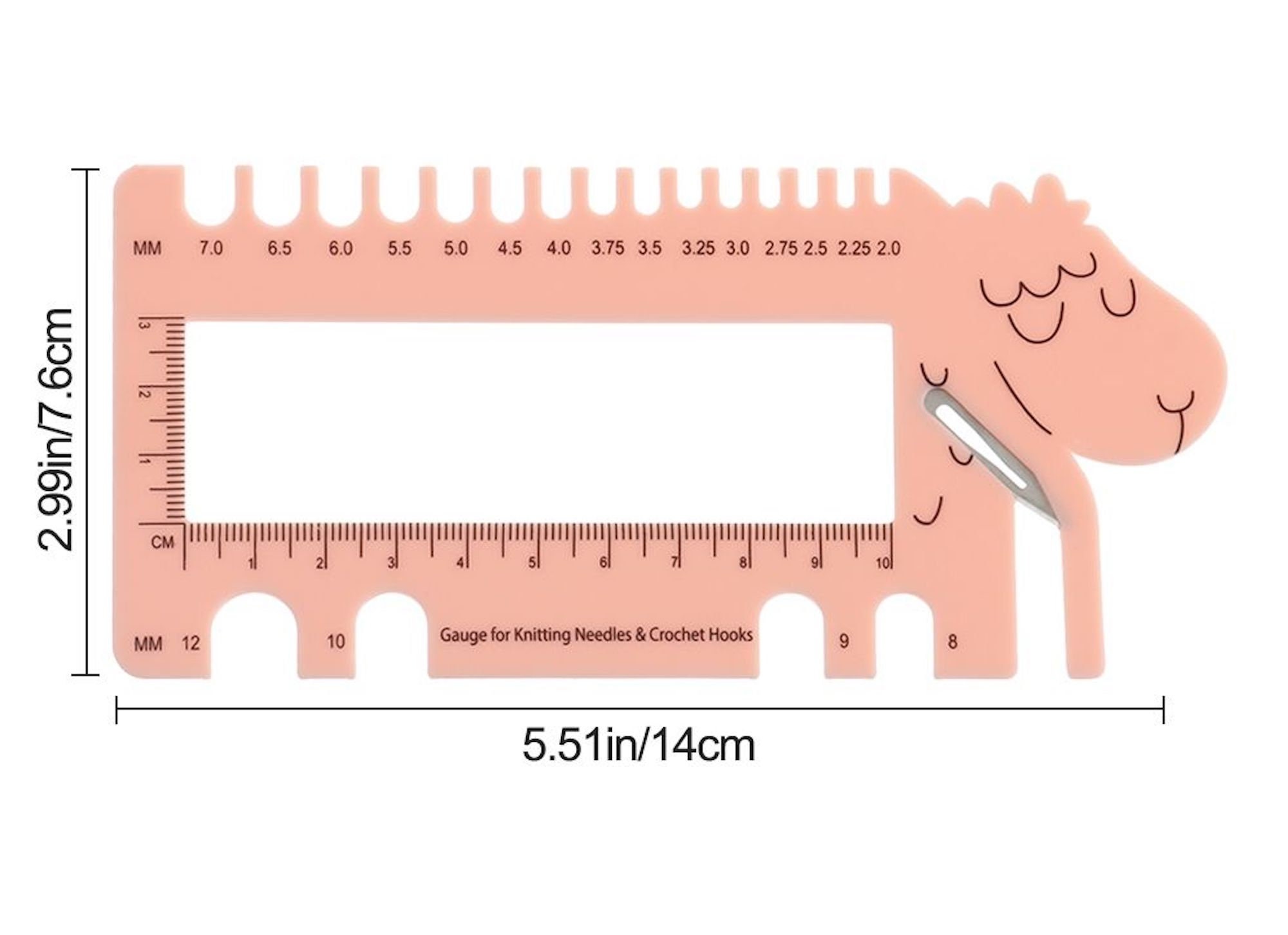 Needle Gauge/ Sizer, Knitpro, Shape of Sheep, With Yarn Cutter ...