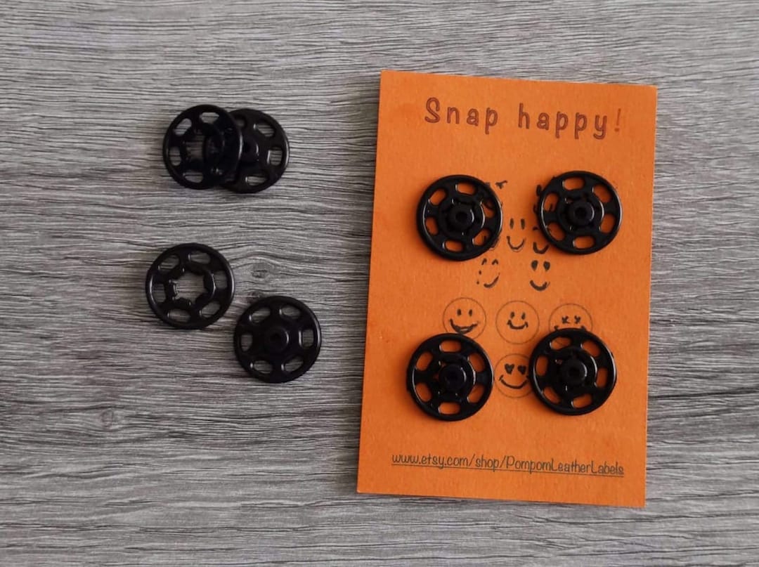 2-part Snaps for Pompoms 4 Sets of Sew-on Snap Fasteners. Large: 21mm ...