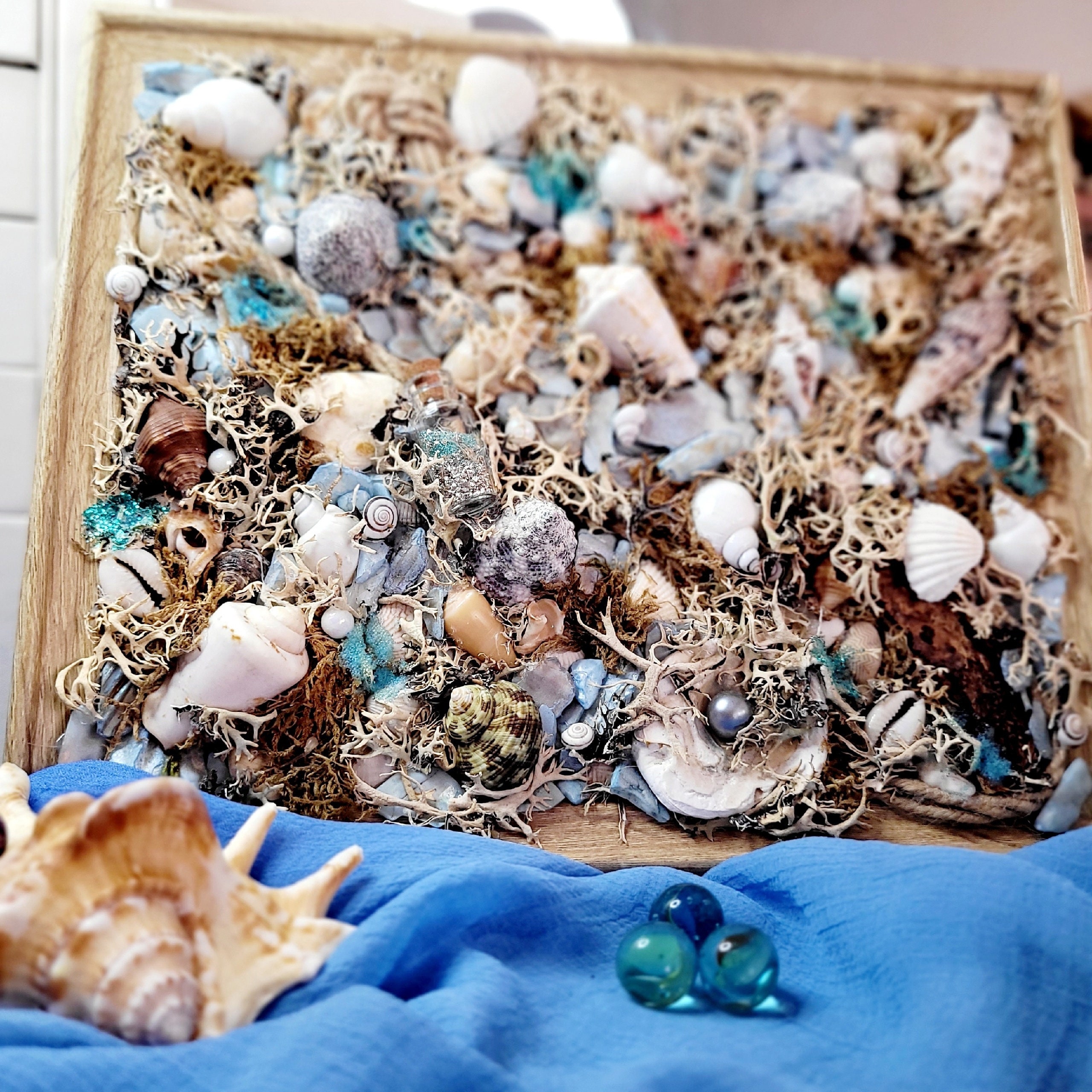 Wall Panels, Ocean Wall Art, Seashells Panels, Natural Materials Panels ...