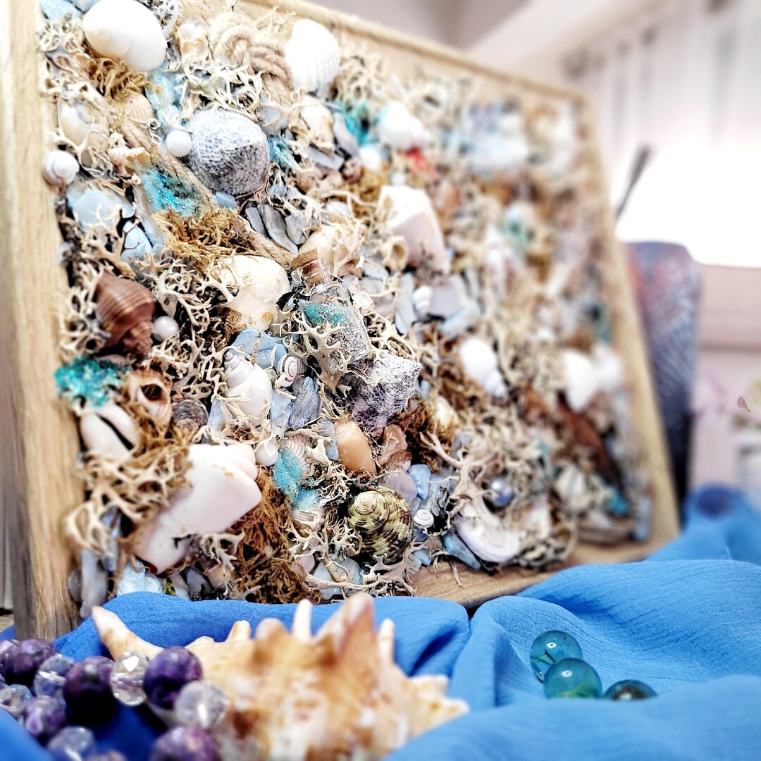Wall Panels, Ocean Wall Art, Seashells Panels, Natural Materials Panels ...