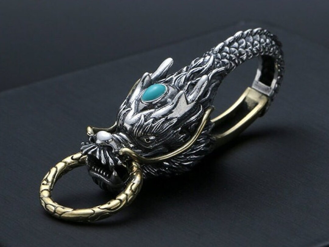 Asian Dragon 925 Sterling Silver Keychain, Vintage Charm Key Organize ...
