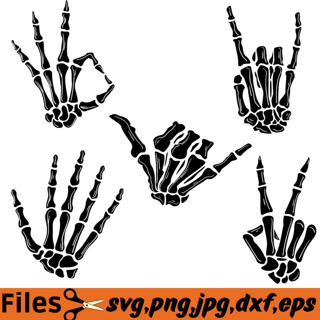 Skeleton Hands SVG, Skeleton SVG, Skull Skeleton Hand Clip Art ...
