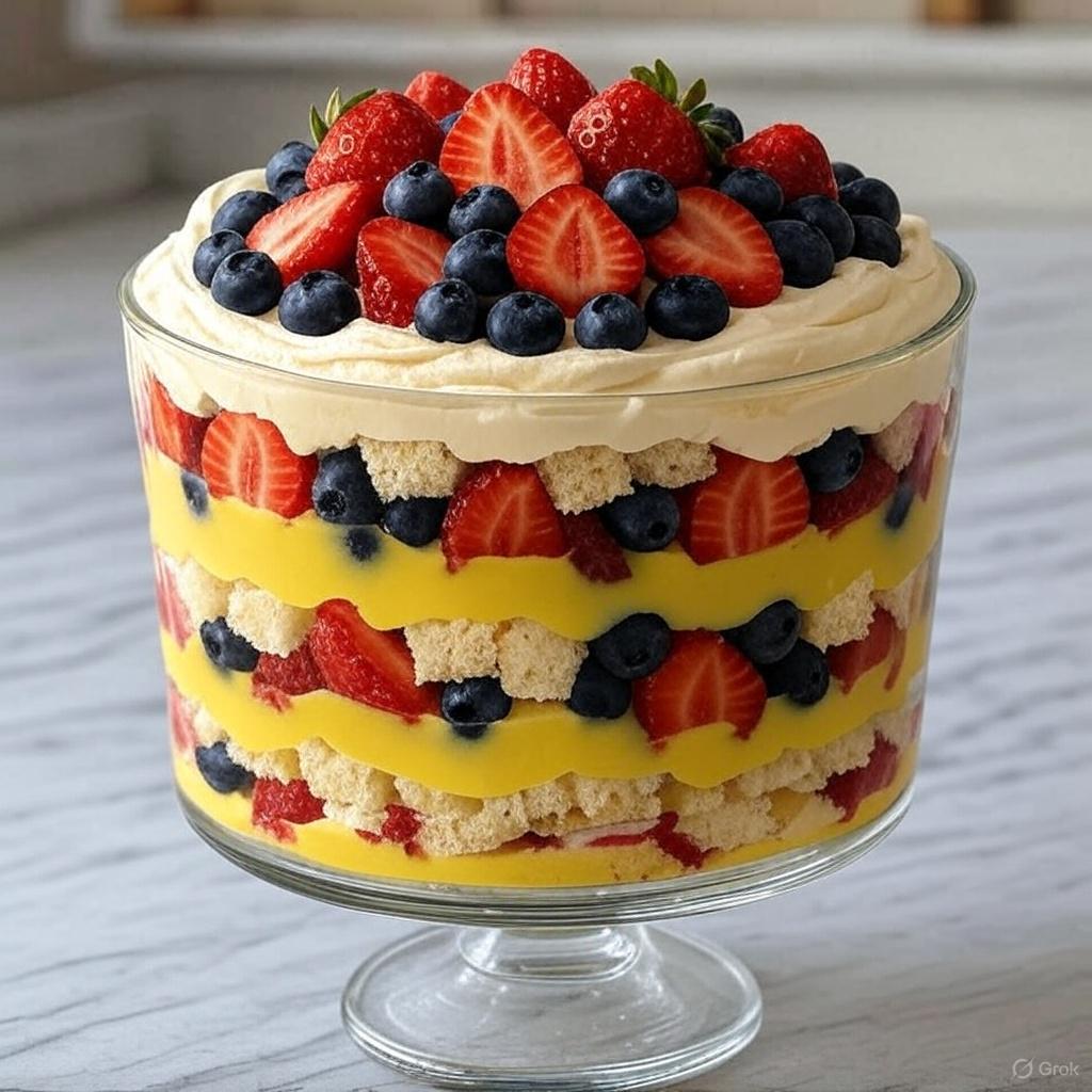 Lemon Berry Trifle Recipe Refreshing No-bake Dessert Instant Digital ...