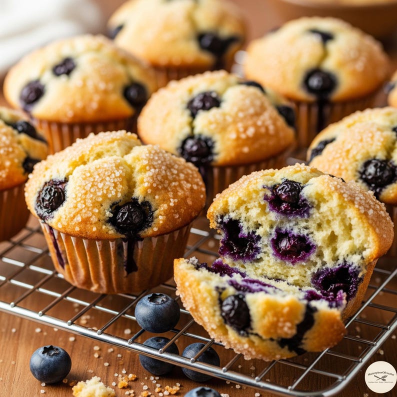 Blueberry Muffins Recipe | Easy Bakery-style Muffins | Printable ...