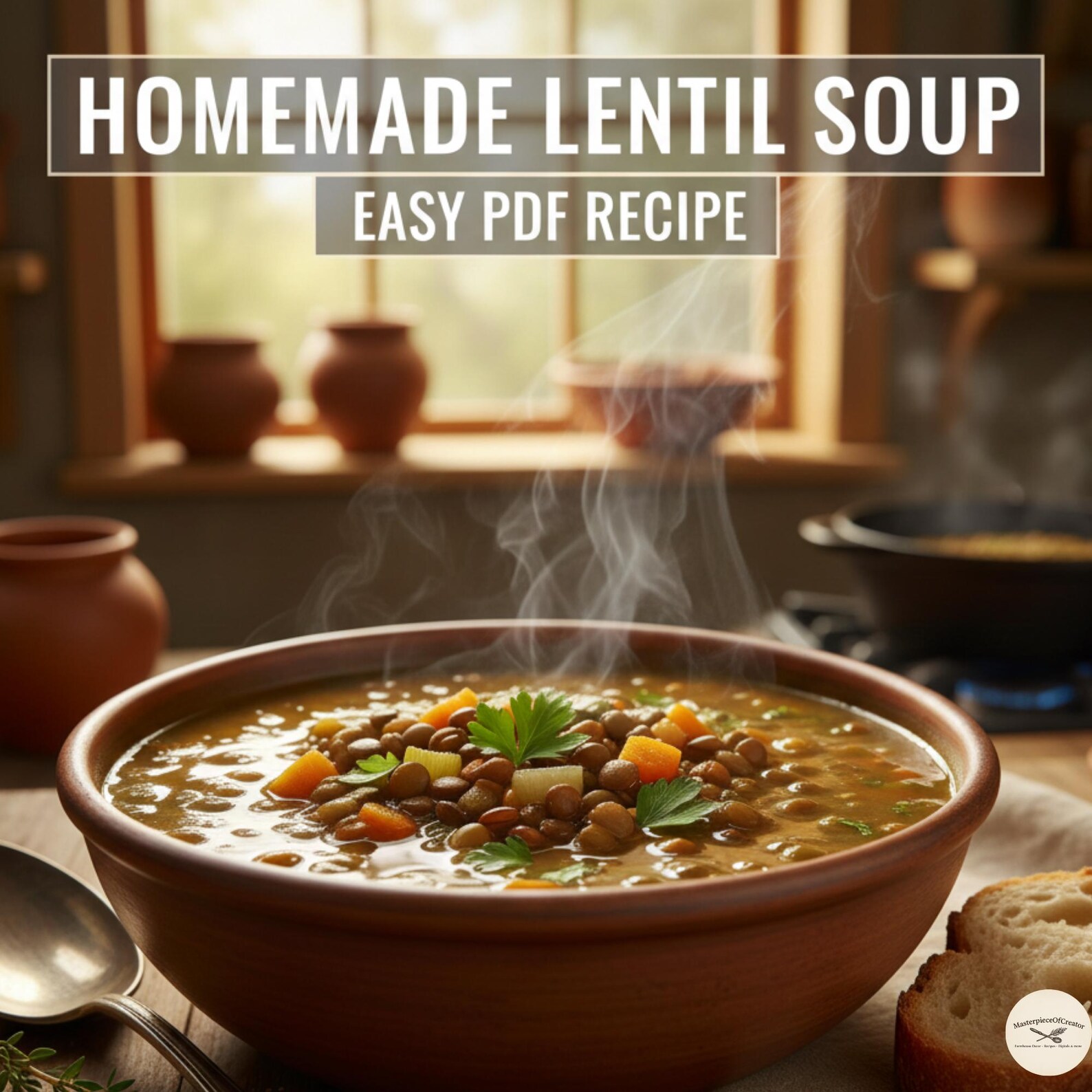 Homemade Lentil Soup Recipe PDF | Easy One-pot Dinner | Cozy Vegetarian ...