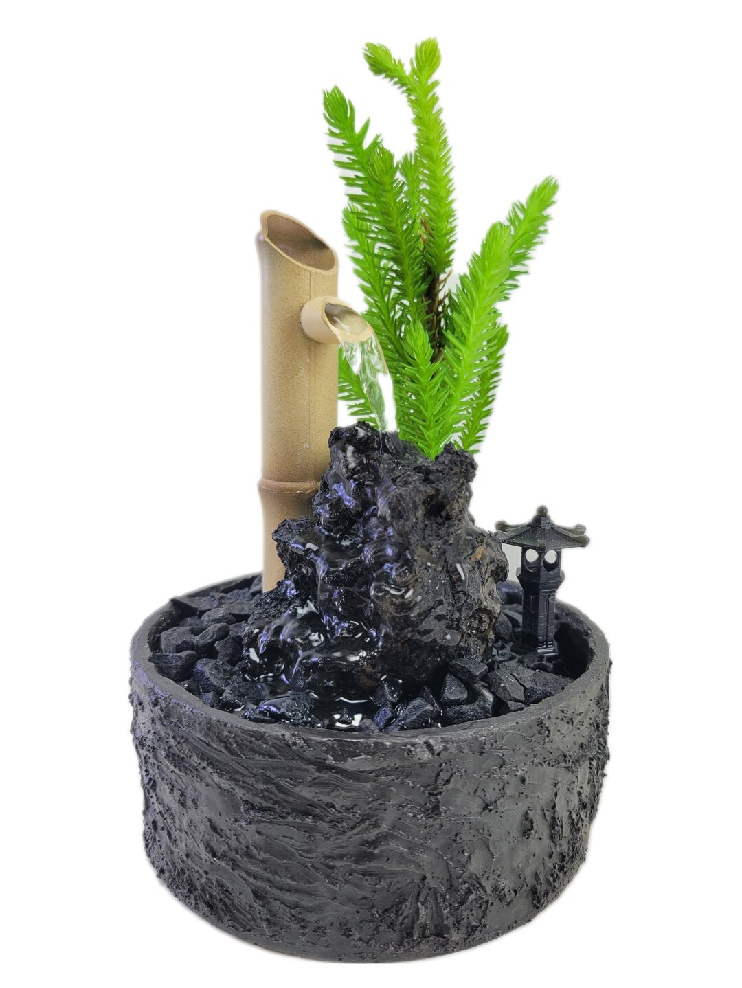 Zen Alcantara Fountain With Real Lava Rock From the Etna - Etsy