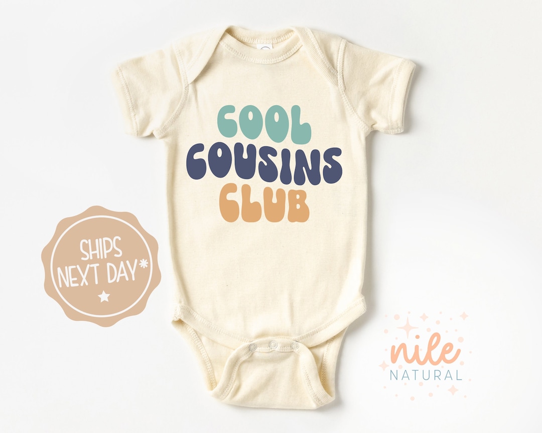 Cool Cousin Club Onesie®, Retro Cousin Bodysuit, Matching Natural Onesie®, Natural Baby Onesie ...
